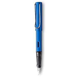 Lamy AL-star Fountain Pen - Elegant Design Cool Pens, Best Pens For Smooth Writing, Light Aluminum - Ocean Blue Broad Point Pen