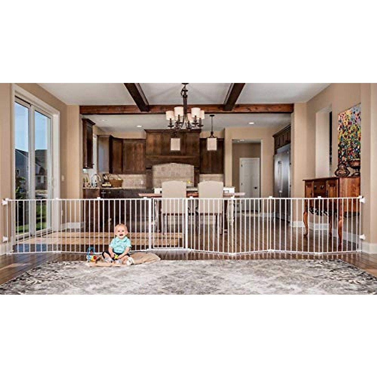 Regalo 192-Inch Super Wide Adjustable Baby Gate and Play Yard, 4-In-1, Bonus Kit, 4 Count (Pack of 1