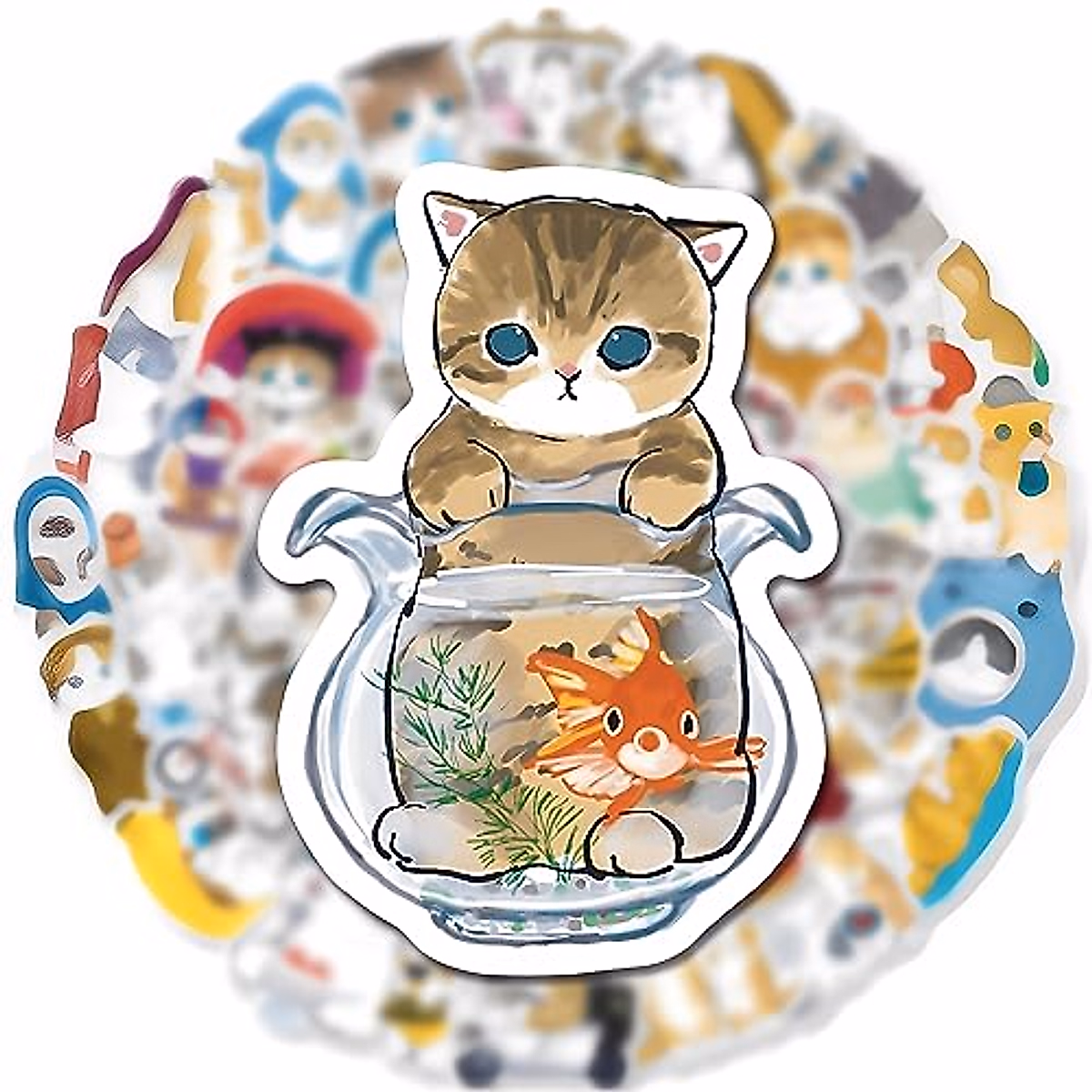 153Pcs Cat Stickers, Cute Cat Stickers for Water Bottles, Vinyl Waterproof Stickers, Laptop, Phone Case, Journaling, Cat Stickers for Kids Teens Girls Gift