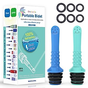ALsUp 2PCS Backpacking Bidet,Portable Bidet for Toilet,Travel Bidets, Universal Shower Pipe for Traviling,Hand Personal Bidet Sprayer for Toilet, Anal Perineal Cleansing Bottle for Men,Women (2PCS)