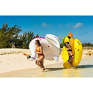 SportsStuff PUNK PIRATE DUCK Pool and Lake Float, Yellow, 70 inches