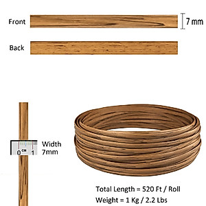 Laphivieh 520 Ft Light Wood Grain Plastic Wicker Repair Kit with Stainless Steel Weaving Tool, Plastic Rattan Material for Patio Rattan Furniture Repair Replacement Supplies