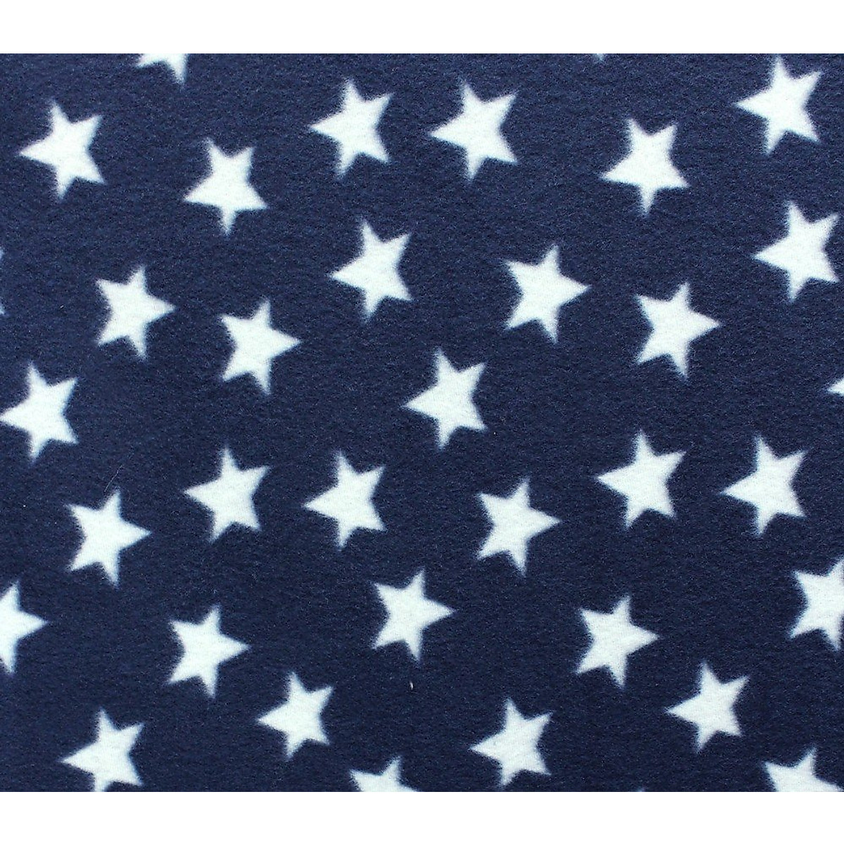 Fleece Fabric Printed Anti Pill White Stars Dark Navy Background Licensed