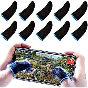 J-Kare Finger Sleeves for Gaming | PUBG Finger Sleeve Gloves for Gaming | Thumb Sleeves Mobile Gaming | Gamer Gloves | Dedales para Dedos Gamer | Pack of 10