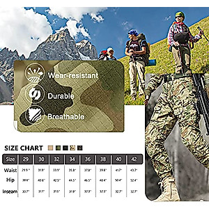 TRGPSG Men's Hiking Pants, Outdoor Work Cargo Pants Workwear WG4F CP Camo 38