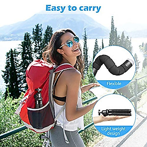 UBeesize Phone Tripod, Portable and Flexible Tripod with Wireless Remote and Clip, Cell Phone Tripod Stand for Video Recording(Black