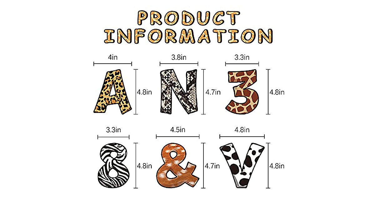 Animal Prints Letters & Numbers for Kids Decor