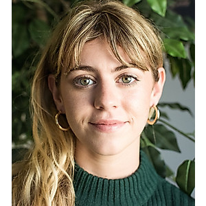 14K Yellow Gold 5mm Thick Wide Tube Medium Hoop Earrings with Click-Down Clasp, 1.2 In (32mm) (5mm Tube)