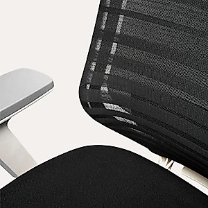 Branch Ergonomic Chair - A Versatile Desk Chair with Adjustable Lumbar Support, Breathable Mesh Backrest, and Smooth Wheels - Experience Optimal Comfort and Support - Pebble - White