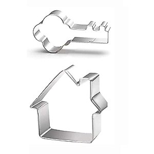Key and House Cookie Cutter Set - 2 Pieces - Food Grade Stainless Steel