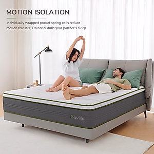Novilla Full Size Mattress, 10 Inch Hybrid Mattress in a Box with Individually Wrapped Pocket Coils & Memory Foam, Supportive & Pressure Relief, Breathable Mattresses Full,Medium Firm, vigour