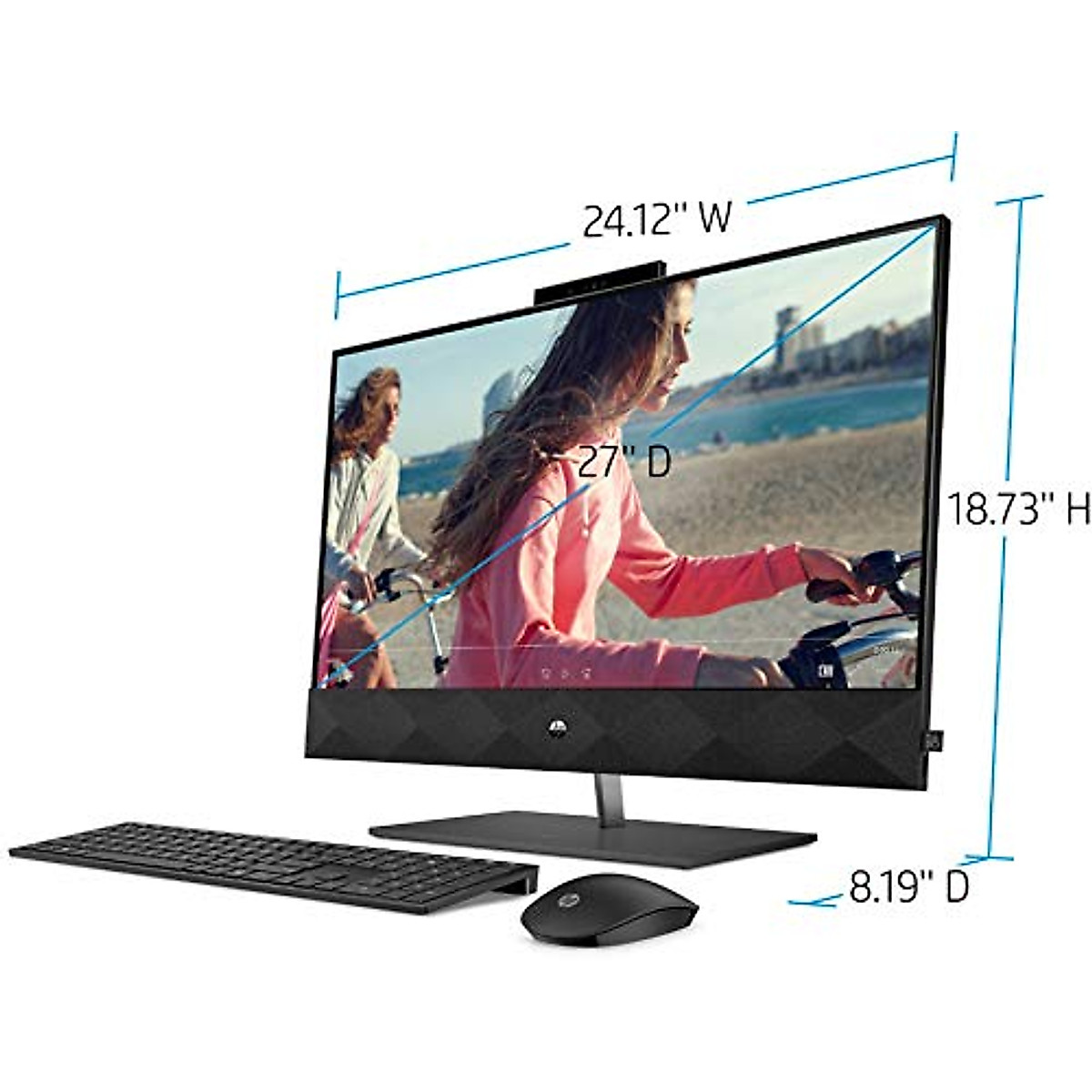 HP Pavilion 27 TOUCH Desktop 2TB SSD 64GB RAM Win 10 Pro (Intel Core i9-10900 processor w TURBO Boost to 5.20GHz, 64 GB RAM, 2 TB SSD, 27-inch FHD TOUCHSCREEN, Win 10 Pro) PC Computer All-in-One Black