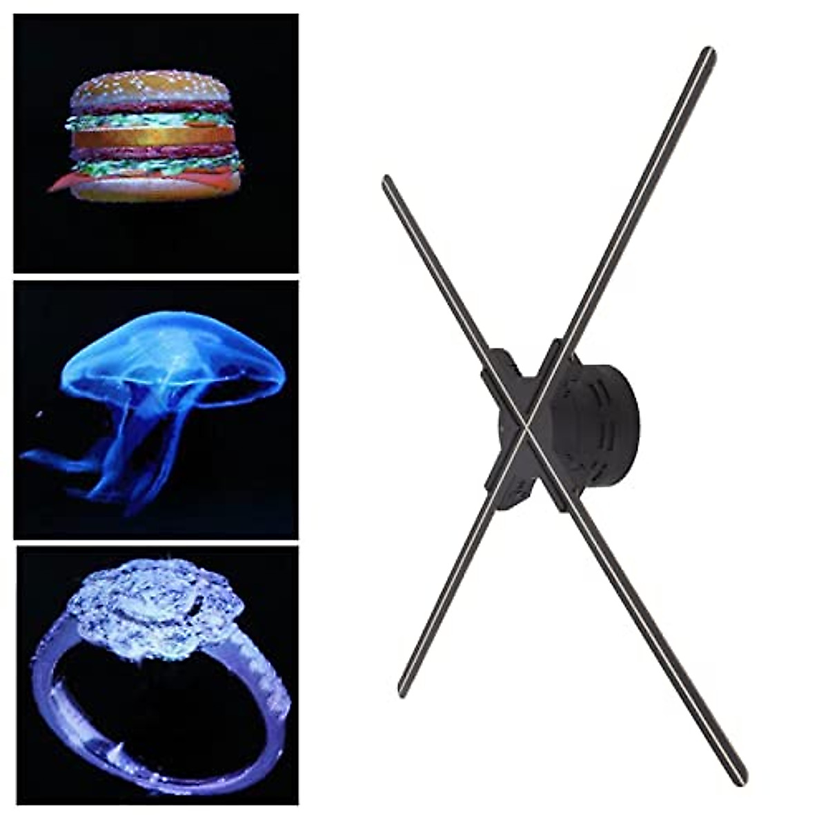 3D Holographic Fan Projector HD Holographic Advertising Display Machine for Shop Bars 70cm 1600x832 100‑240V