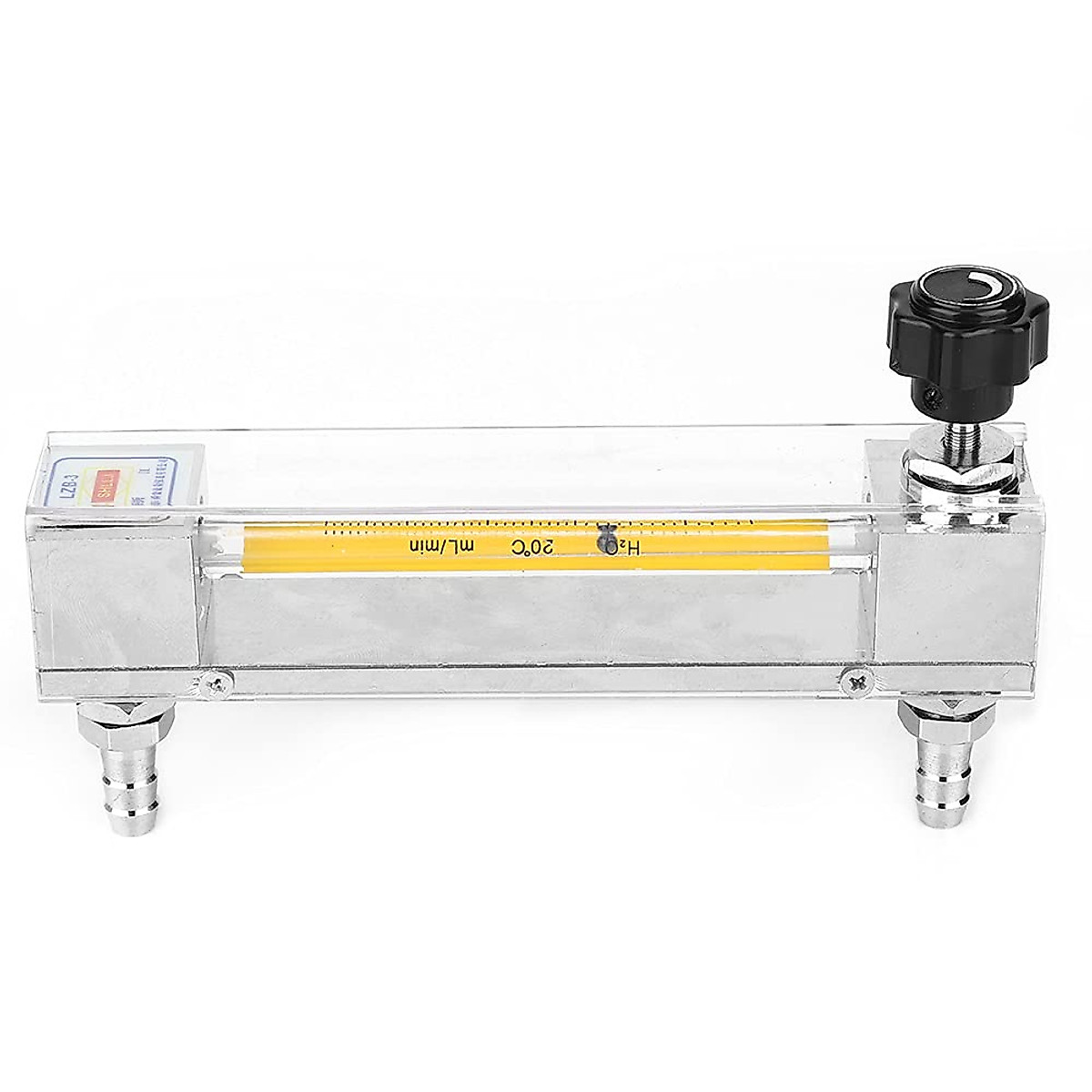 Garosa Liquid Flowmeter LZB-3 Glass Tube Flow Meter Water Flow Meter for Acid Alkaline Liquid Metal Barbed Connector Tool Flowmeter Instrument (10-100mL/min)