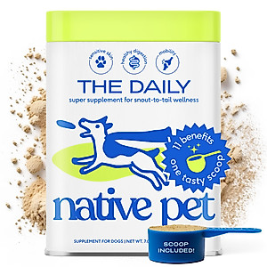 Native Pet The Daily Dog Supplement 7 oz - Multi Vitamin for Dogs Health - Tasty Scoop with Dog Supplements & Vitamins - Dog Multivitamin Powder - Daily Supplement for Dogs - 12 Active Ingredients