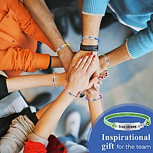 MTLEE 24 Pieces Inspirational Gifts Braided Bracelets Adjustable Motivational Quotes Bangle Bracelets Message Braided Bangle Jewelry for Women Kids Girls (Bright Colors Set)