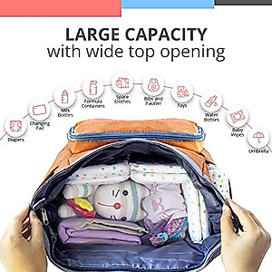 Ferskenciel Diaper Bag Backpack – Minimalist Multi Function Large Durable Stylish Travel Maternity Baby Girl Boy Nappy Bag with Stroller Straps, Insulated Bottle Pockets, Parents Pocket, Brown Grey