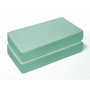 Bacati Solid Mint 2 Pc Cotton Percale Crib Sheets