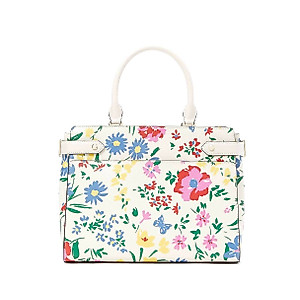 Kate Spade New York womens Kate Spade Staci Medium Top Zip Satchel Crossbody Garden Bouquet - Cream Multi