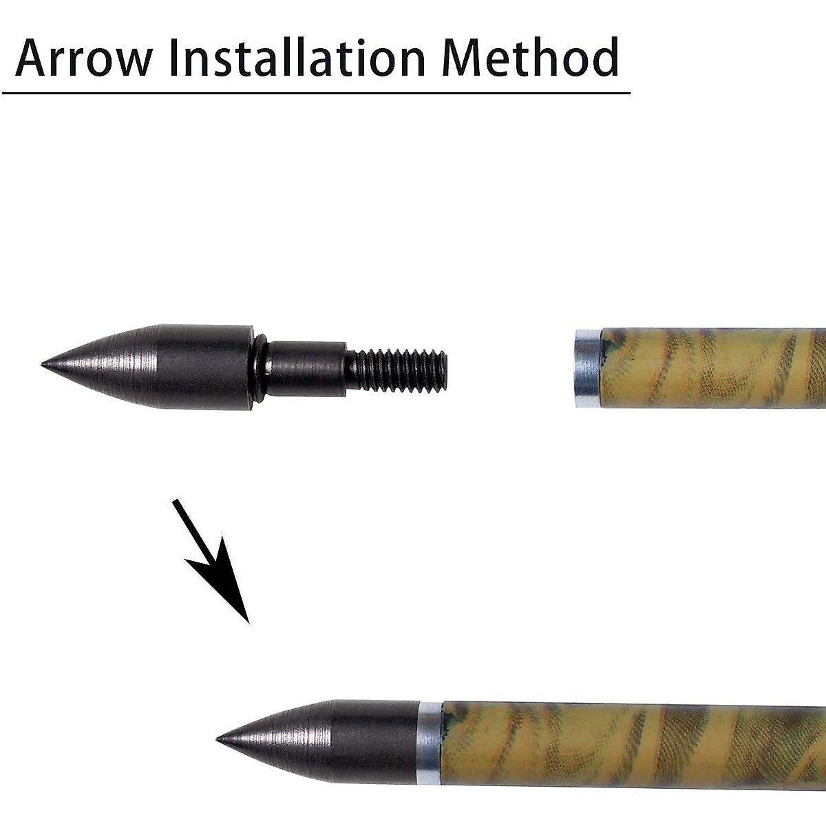 ARCHERY SHARLY 31Inch Carbon Arrow Practice Hunting Arrows for Recurve & Compound Bow with 5" Yellow Camo Turkey Feathers, Arrows with Removable Tips & replaceable nocks (Pack of 12)