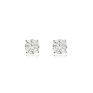 Beyond Brilliance 0.25 Carat Round Cut Natural Solitaire Diamond Stud Earring in 14K White Gold | Fine Jewelry for Women | Gift Box Included