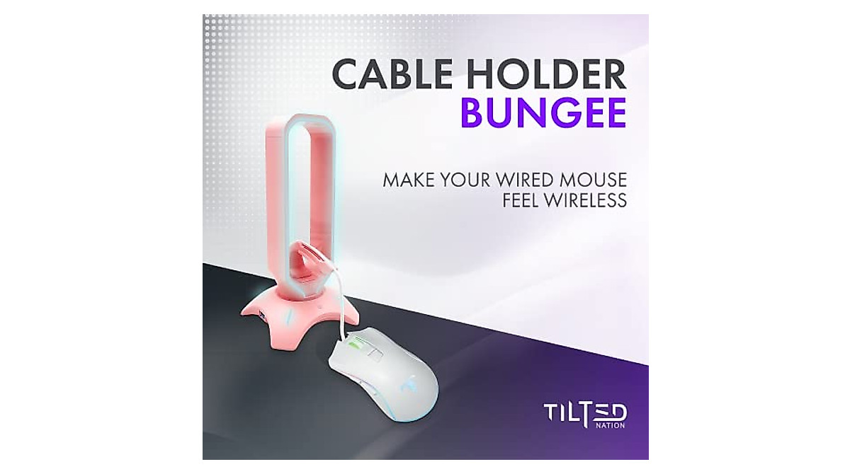 RGB Gaming Headset Stand with USB Hub & Mouse Bungee - Pink 3-in-1 ...