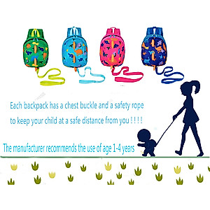 AINIBAB Toddler Dinosaur Mini Backpack with Leash Children Kids Baby Harness Bookbag (Pink)