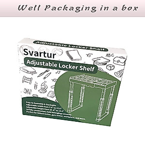 Locker Shelf for School Locker Adjustable Height and Width, Locker Organizer Shelf Stackable Locker Tools for Gym Lockers, Office, Back to School Essentials, Black