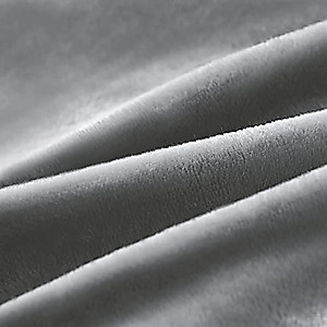 Comaza Flannel Fleece Throw Blanket- Lightweight Extra Soft & Cozy Bed Blanket Microfiber Flannel Fuzzy Blanket for Couch and Sofa.(Grey,90x90 inches)