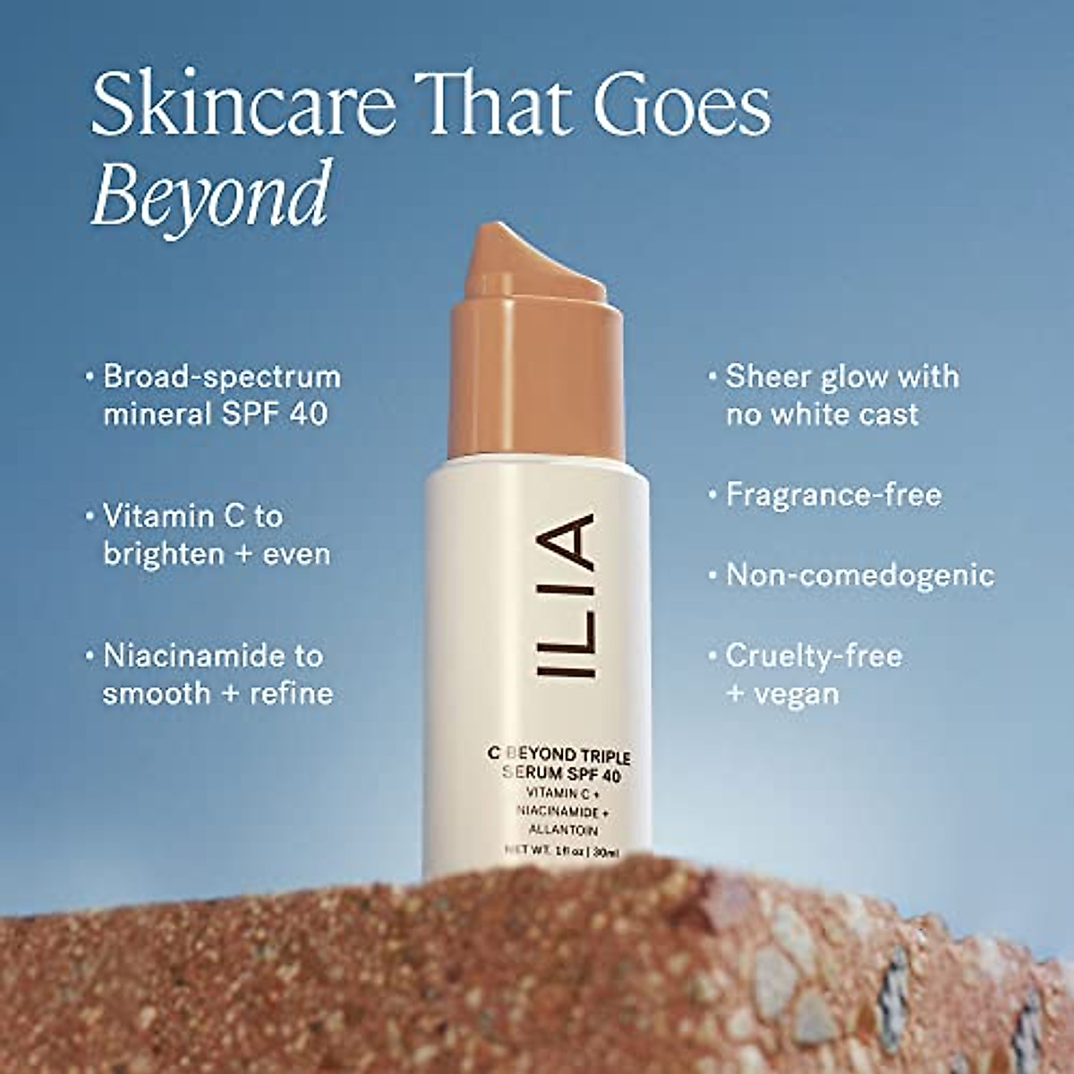 ILIA - C Beyond Triple Serum SPF 40 | Non-Toxic, Cruelty-Free, Clean Beauty (Translucent Tone 1)