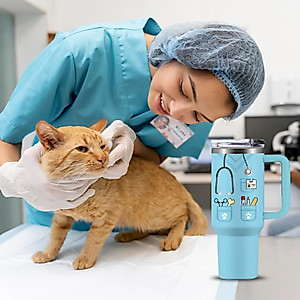 NIAXAUYT Vet Tech Gifts for Women Men, Vet Tech Tumbler Cup 40 OZ, Appreciation Gifts for Veterinarian, Veterinary Technician Gift for Birthday Graduation Christmas