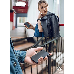 VULKIT Pop Up Wallet, Slim Minimalist Credit Card Holder For Men and Women RFID Blocking Mini Metal Case Midnight Green