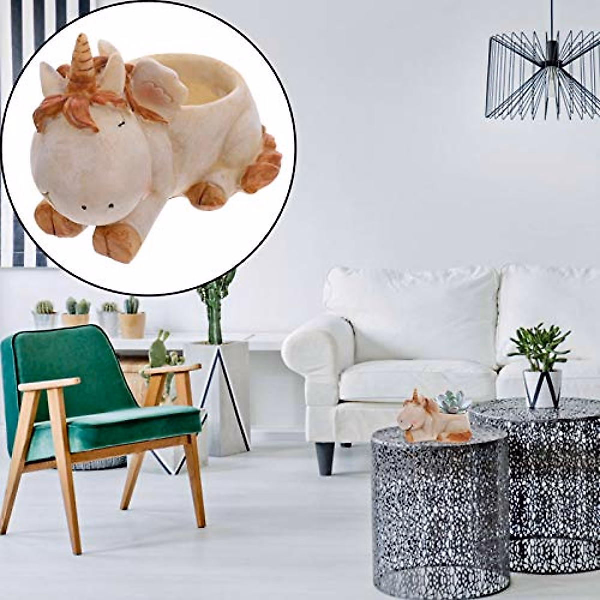 Cabilock Unicorn Flower Pot Succulent Pot Cactus Bonsai Pot Planter Plant Container Holder Unicorn Ornament Housewarming Garden Gift