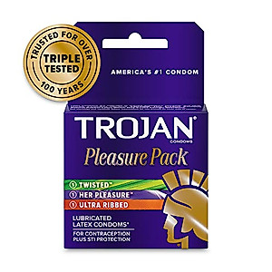 Trojan Pleasure Variety Pack Lubricated Condoms - 12 Count