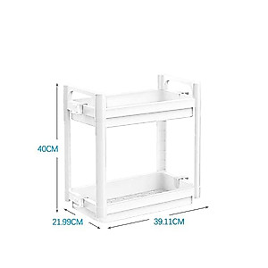 Layway Multipurpose Under Sink Storage Rack for Closet Cabinet,Under Bathroom Kitchen Sink Organizer,2 Tier Countertop Collection Baskets Shelf with Hooks for Home Office (White)