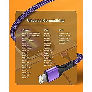 [Apple MFi Certified] (5 Pack 3FT) USB Lightning Cord to USB A Charging Cable, Lighting Braided Wire Lightening Chord for iPhone 14 13 mini/13/12/11 Pro Max/XS MAX/XR/XS/X/8/7/Plus/SE/Pad/Airpods