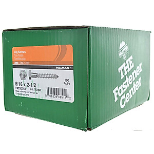 The Hillman Group 230054 Hex Lag Screw, 5/16-Inch X 2-1/2-Inch, Zinc, 100-Pack