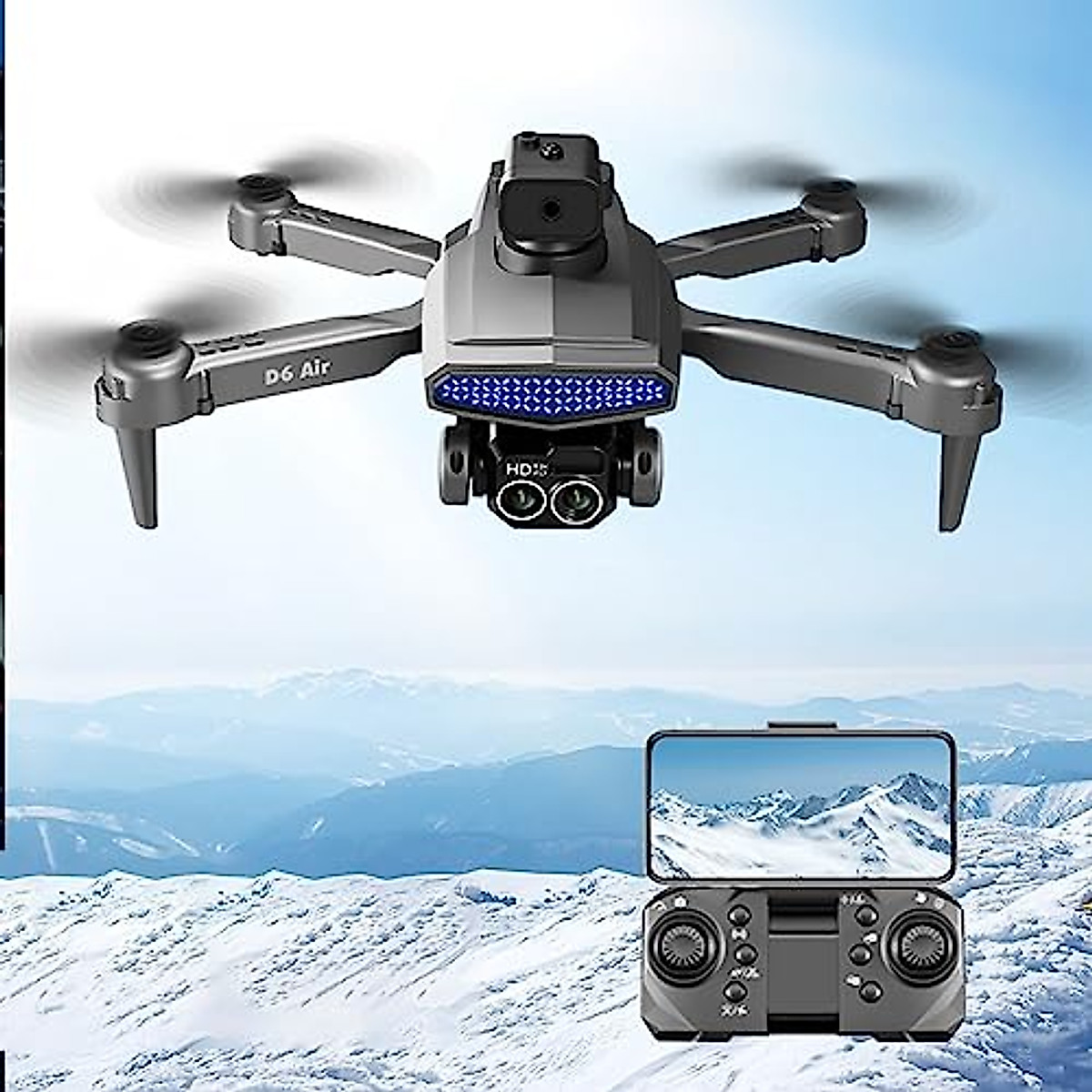 Mini Drone with Wide-Angle Two-Lens 4k HD Fpv Camera Remote Control Toys Gifts for Boys Girls with Altitude Hold Headless Mode 1-Key Start Speed 2023 (Black)
