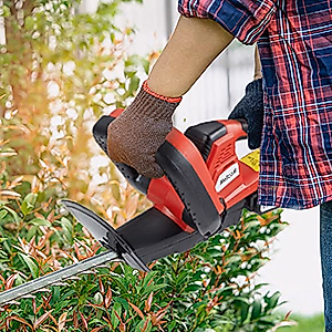 MELLCOM Hedge Trimmer, 20" Cordless Hedge Trimmer With 20V Lithium Battery, 1400 PRM Output&5/8" Cutting Capacity Lightweight Electric Hedge Trimmer For Bushes Cutting(Battery&Charger Included)