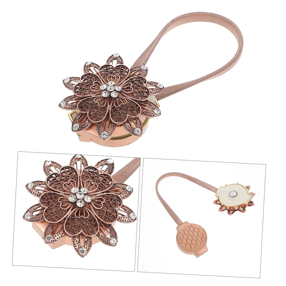 Angoily Curtain Drape Tieback Creative Magnetic Tieback Elastic Holdback Easy to Use for Bedroom Living Room