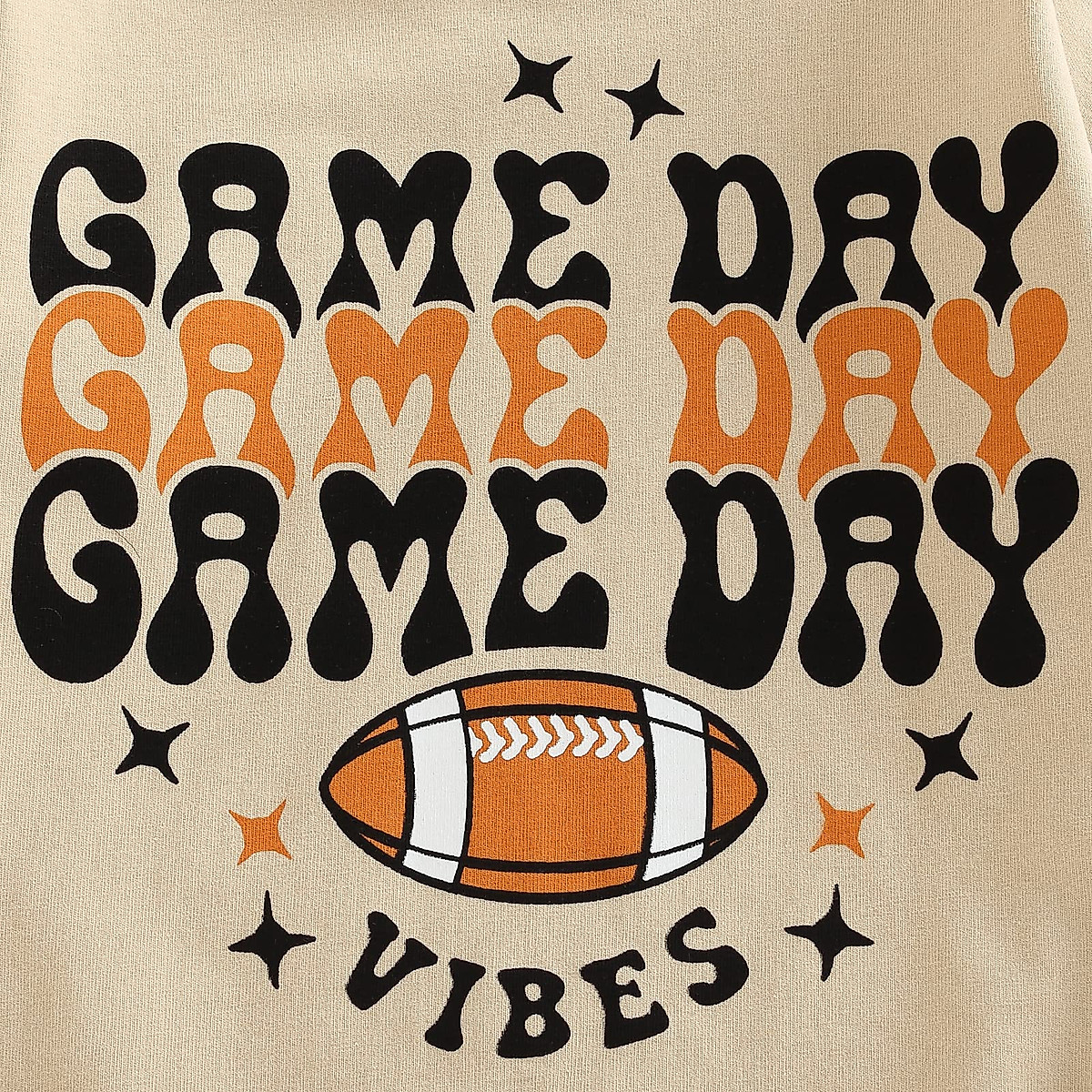 MERSARIPHY Baby Football Sweatshirt Romper Outfit Infant Girl Boy Funny Letter Long Sleeve Bodysuit Fall Winter Clothes (B Khaki Game Day, 0-3 Months)