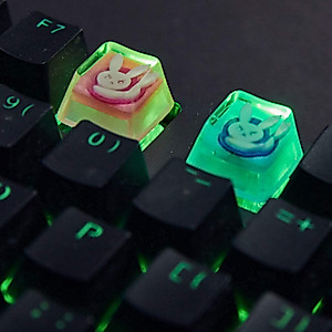 Gaming Keycaps DVA Pink Custom Overwatch Resin Keycaps for Cherry MX Swtiches (OEM R4) (Pink)