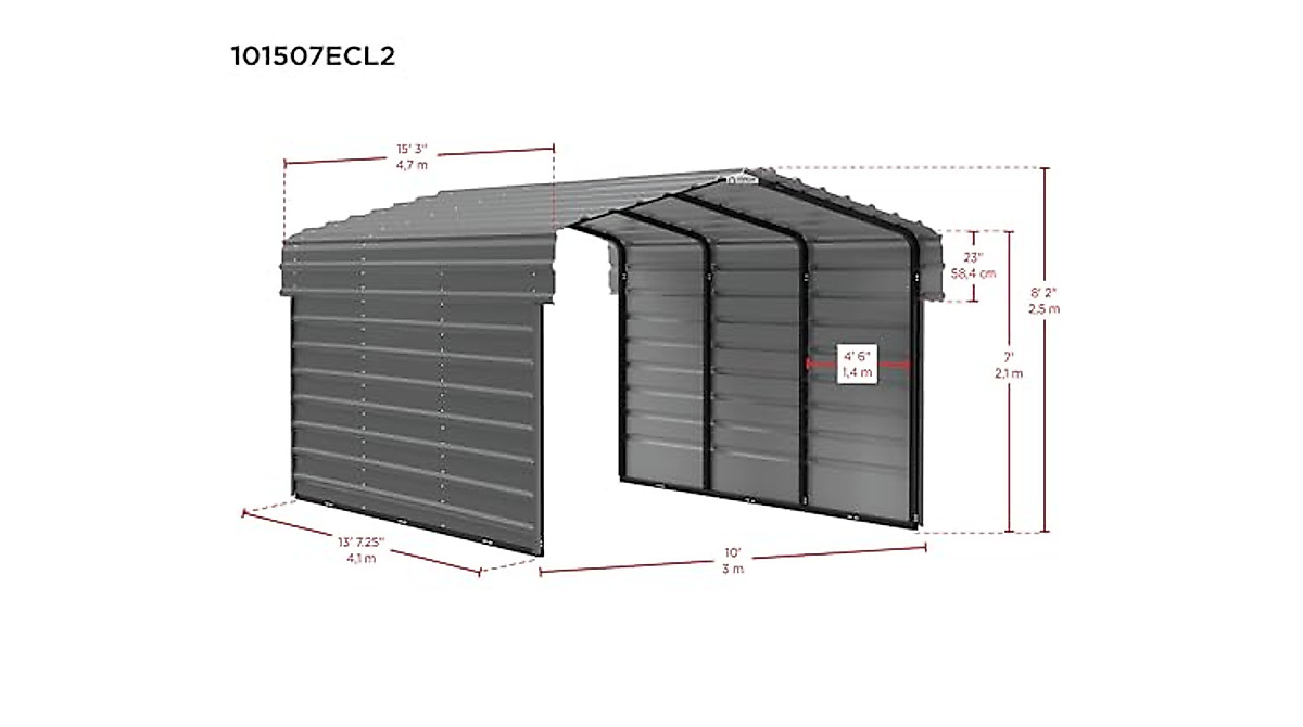 Arrow Carports 10'x15' Galvanized Steel Carport Kit