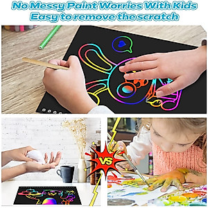 Smasiagon Scratch Paper Art Set for Kids: 2 Pack Scratch Off Arts Crafts Valentine's Day Gifts for Kids Ages 3-12 Girls Boys Birthday Christmas Party Favor Games Easter Basket Stuffers DIY Activity