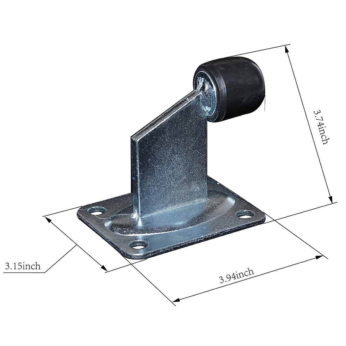 Door Stop Gate Stopper with Base Plate Large Rubber DORTIMATE MX04A Small Heavy Duty gate Stop Floor Mounted Slide Gate (H 3.74'')