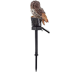 Yosoo Solar Powered Owl Light, Waterproof Garden Light Outdoor Lawn Resin Lamp for Home Garden Lighting(Brown)