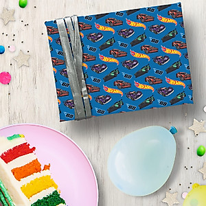 Danilo Promotions LTD Hot Wheels Wrapping Paper, Hot Wheels 2 Sheet 2 Tag Wrapping Paper, Birthday Wrapping Paper