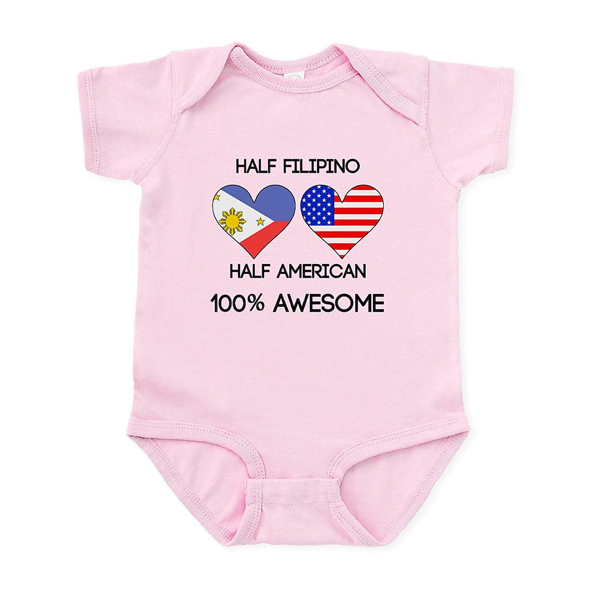 CafePress Half Filipino Half American Body Suit Cute Infant Bodysuit Baby Romper Petal Pink