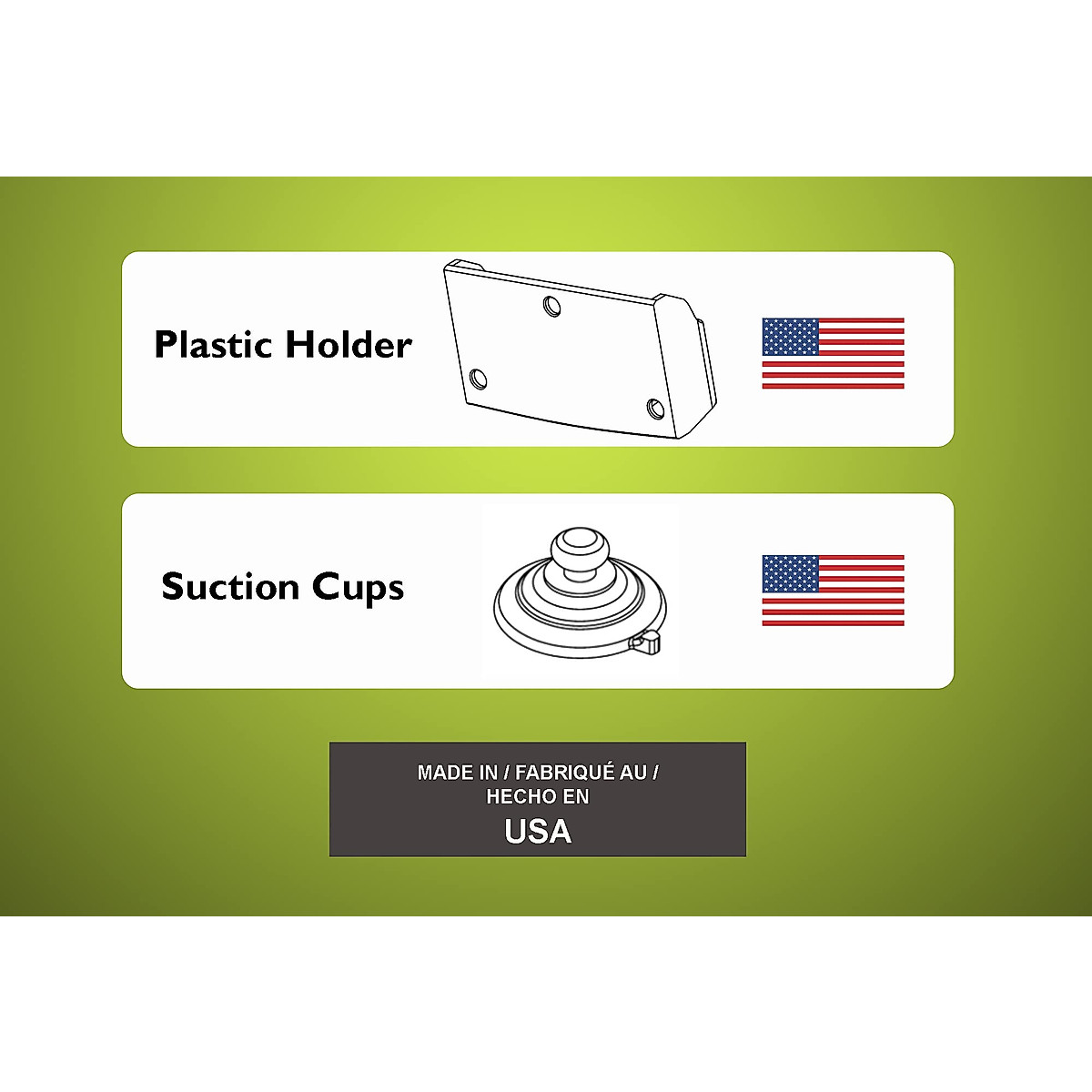 Free Thought Designs EZ Pass and I Pass Holder for New Toll Transponders - American Flag - 3 Point Mount (3 Pack)