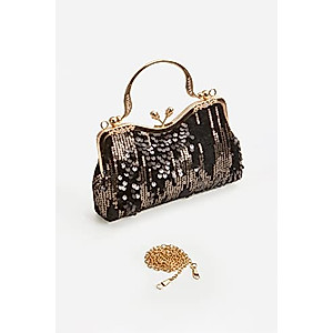 BABEYOND Women's Sparkly Clutch Evening Bags Velvet Sequins Purse for 1920s Gatsby Party Prom Wedding Accessories